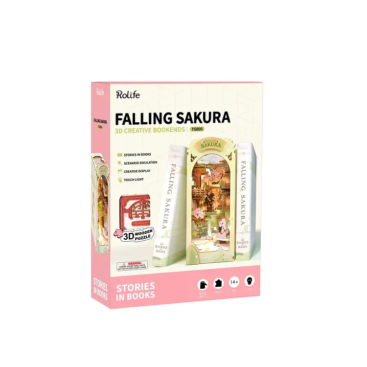 Falling Sakura - Fascinating Book Nook Shelf Insert - Zenkrafts